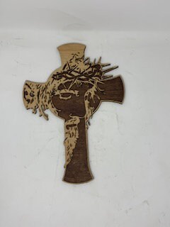 Jesus Face Thorned Cross Layered Wood Laser Cut - Etsy