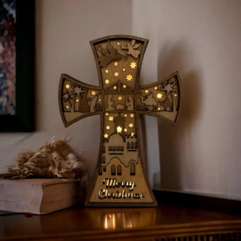 Lighted Cross Tree Topper - Etsy