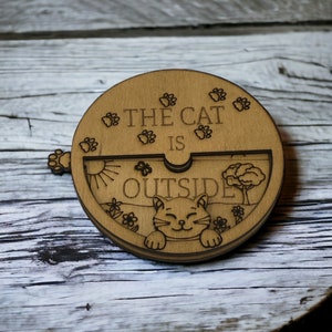 Personalized the Cat is in or Out Sign - Etsy