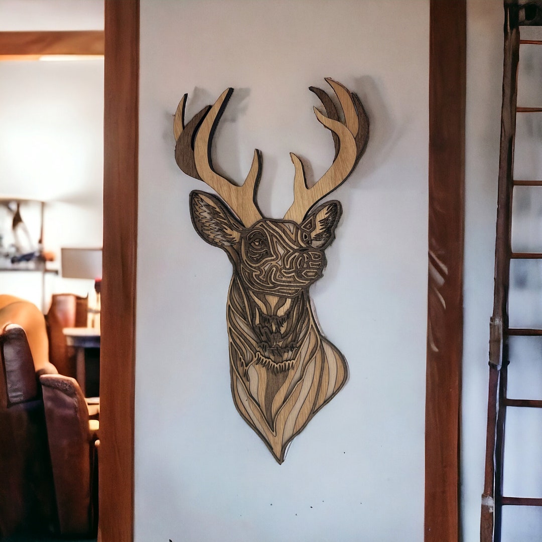 Deer Head, Deer Antlers, Stag Buck Deer Mandala, Deer Rack Display - Etsy