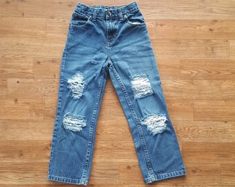 Shredded jeans | Etsy