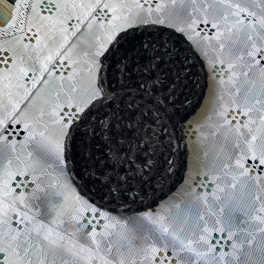 Black Speckled Car Coasters, Crochet Car Coasters, Soft Car Coasters ...