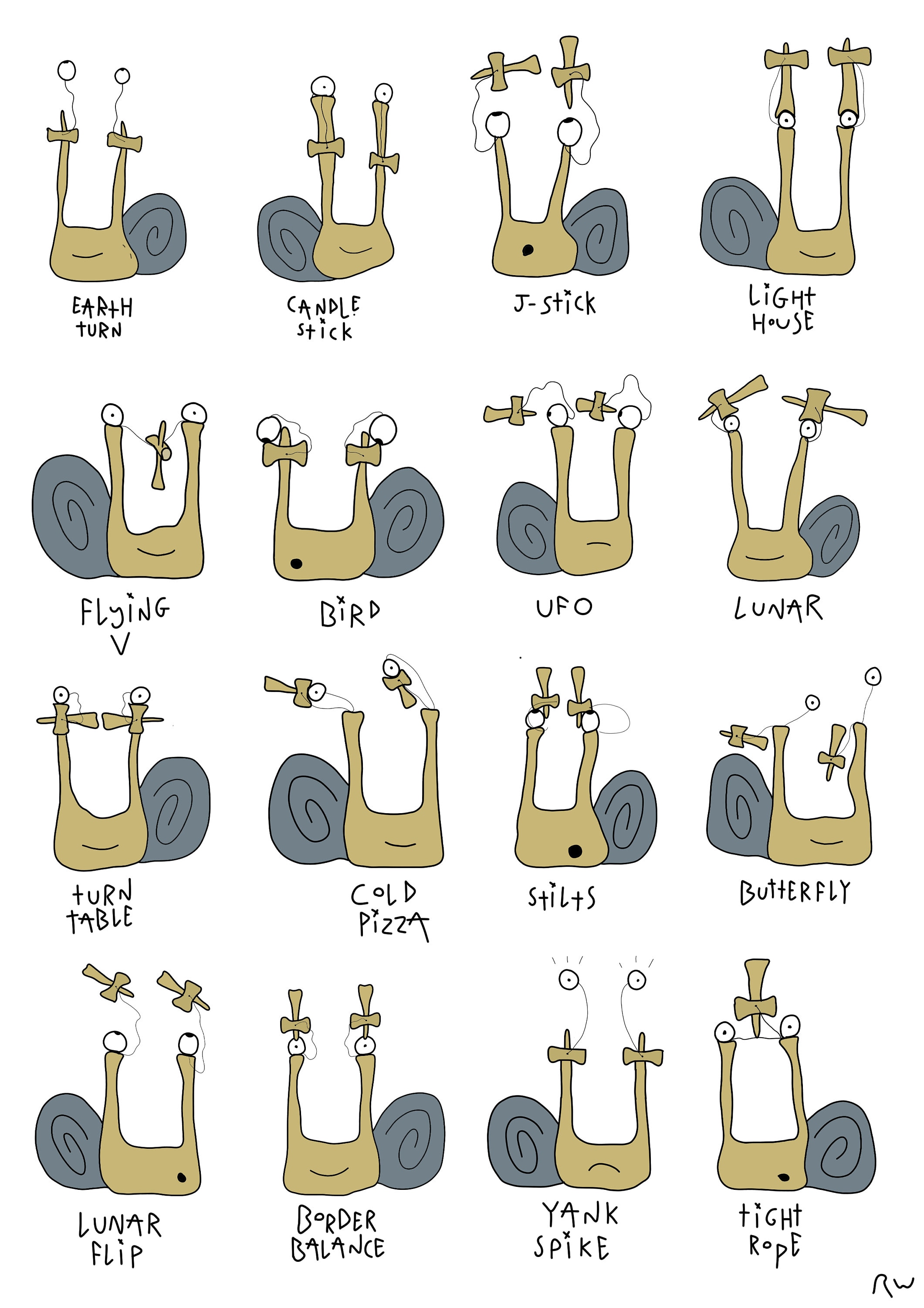 Kendama Tricks Reimagined as Snails Framed A4 Print - Etsy