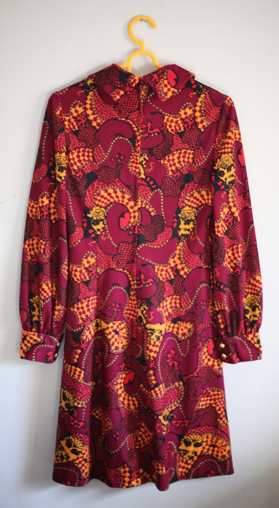 Vintage 1970s Dragon Print Dress - Gem