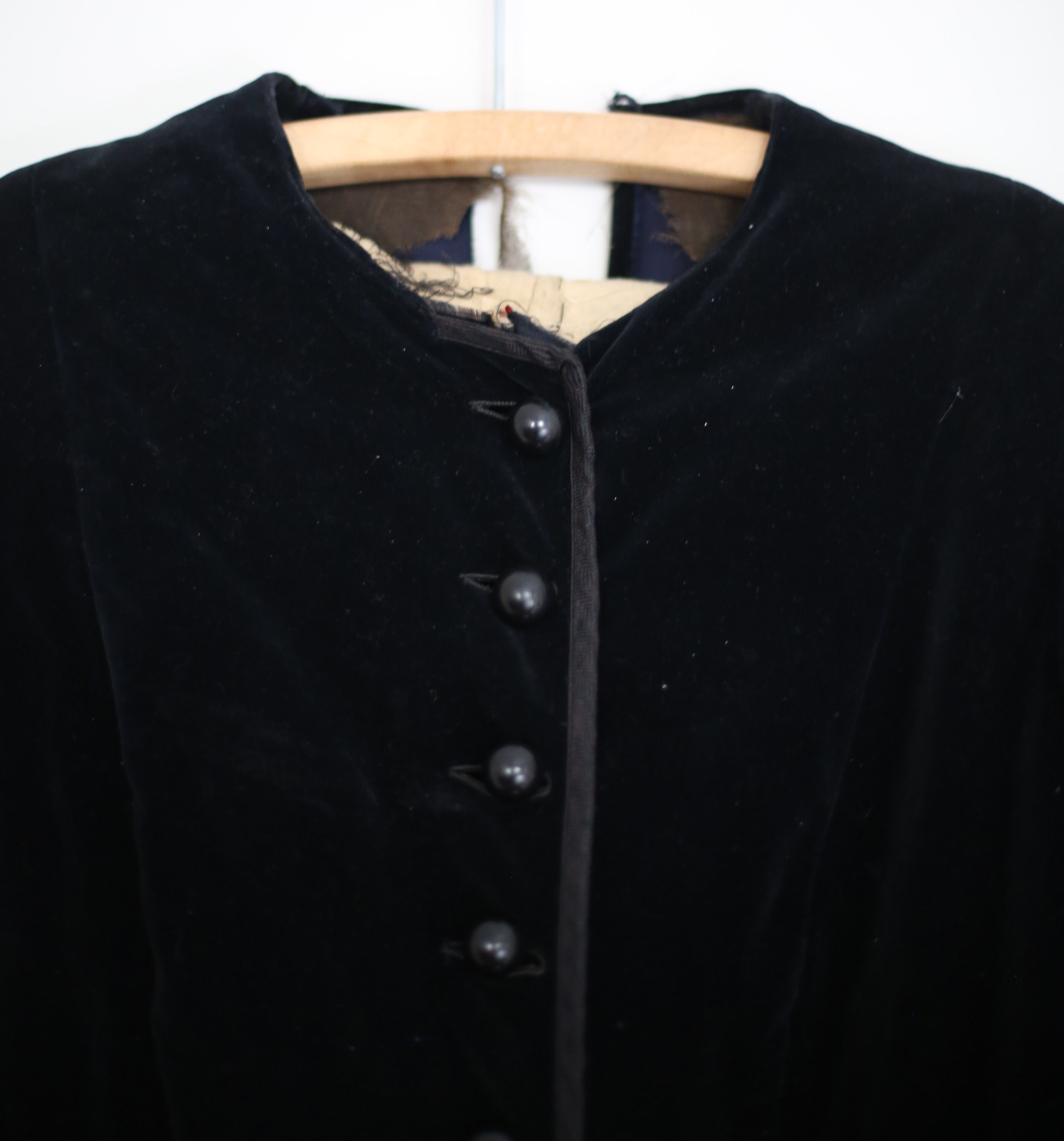True Vintage Victorian Military Jacket in Black Velvet sold - Etsy