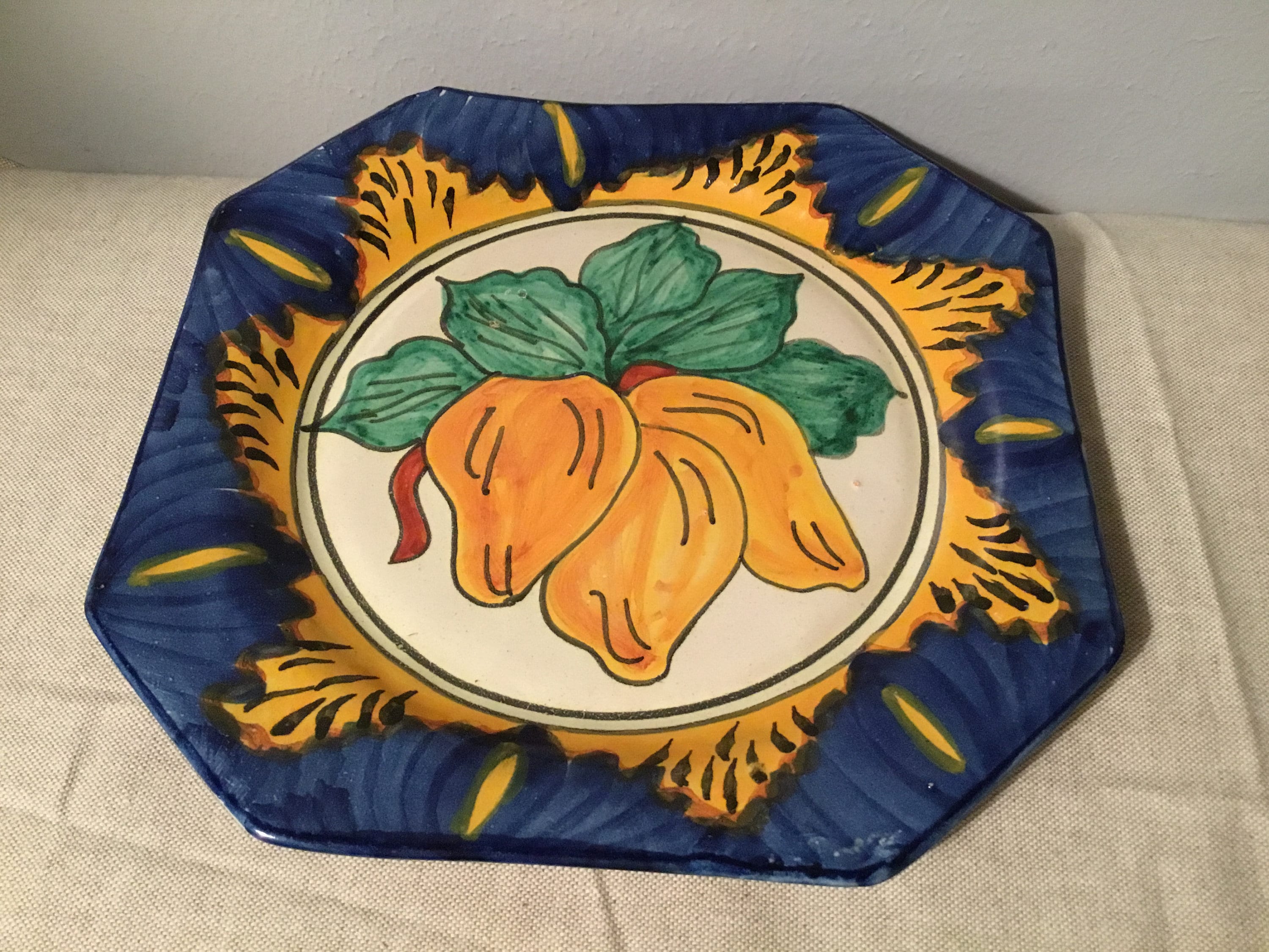 E. Ortiz Mexico, Mexican Talavera 10” Hand Painted and Signed Plate. - Etsy