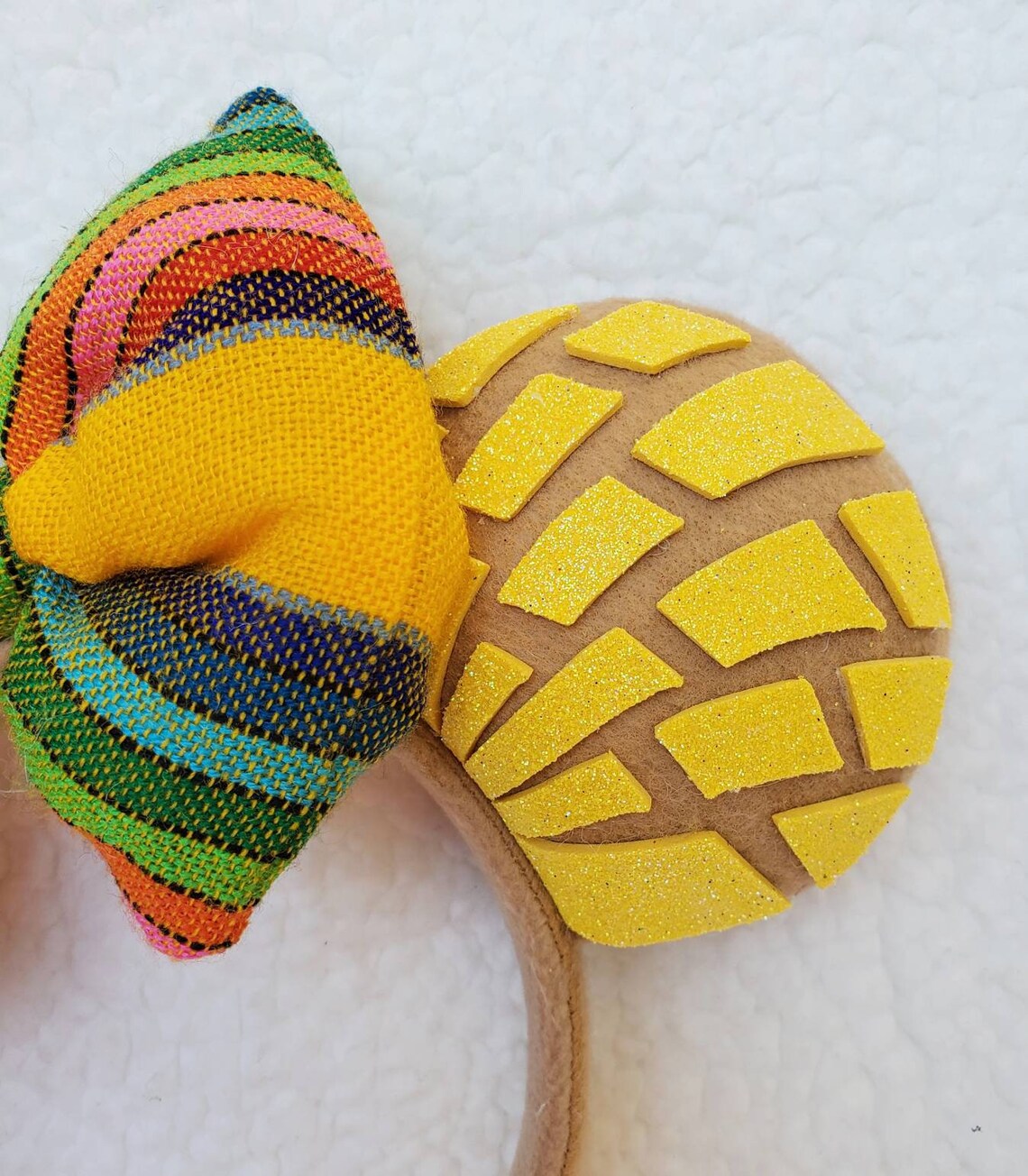 Yellow Concha With Serape Bow Minnie Mouse Ears - Etsy