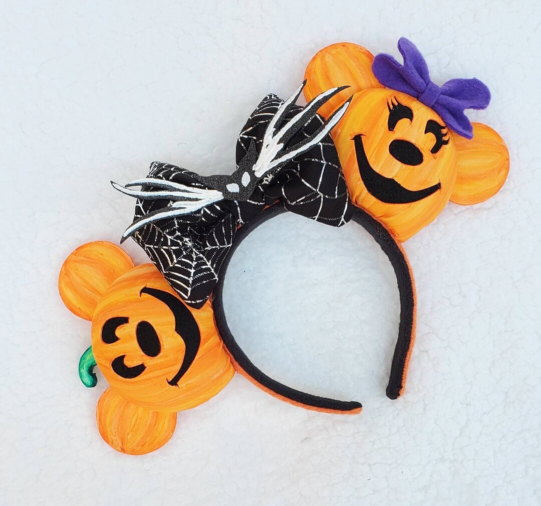 Mickey & Minnie Pumpkin Mouse Ears - Etsy