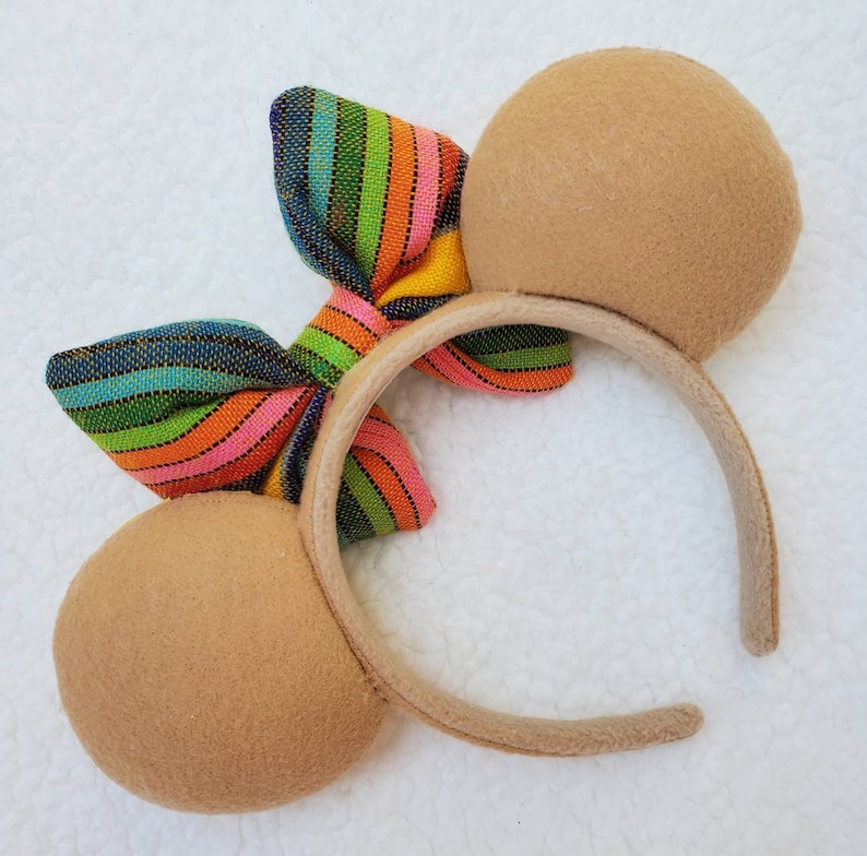 Yellow Concha With Serape Bow Minnie Mouse Ears | Etsy