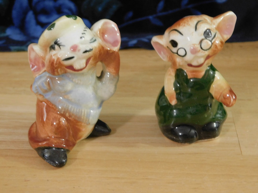 Cottagecore Mice Salt and Pepper Vintage Ceramic 3 - Etsy