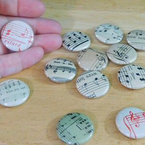 Real Antique Sheet Music Buttons, 1" Round (vintage Retro Musician ...