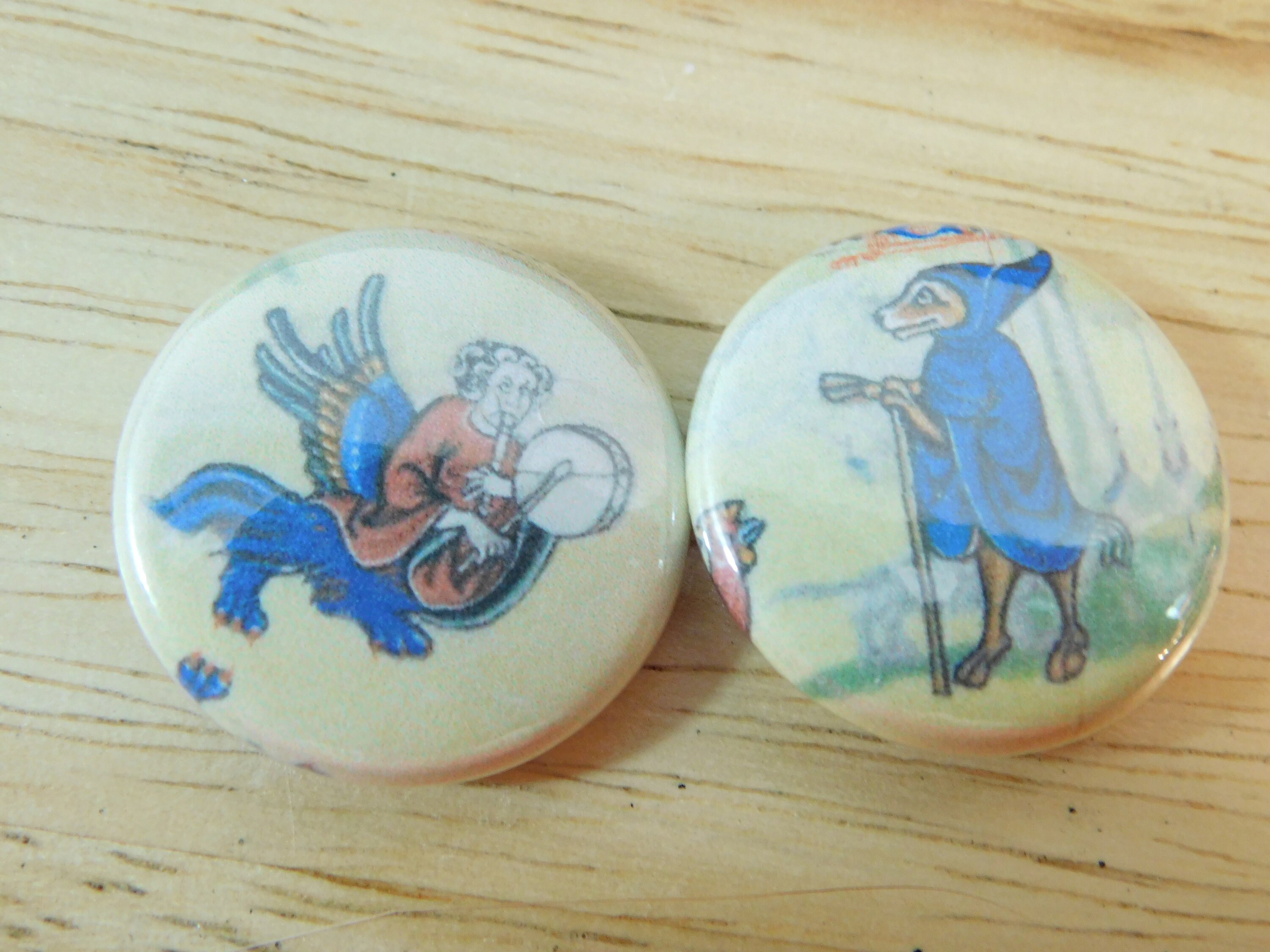 1" Button Set Medieval Monsters, 4 Pc (antique Art History Europe ...