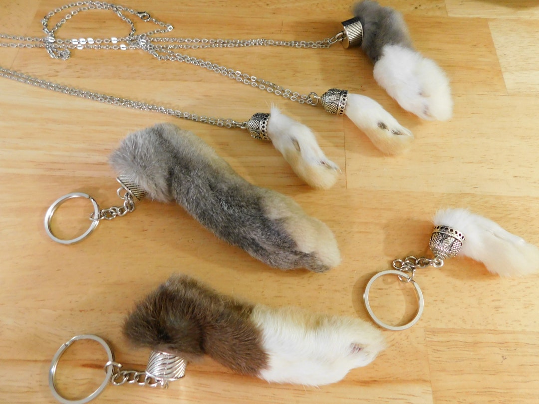 Real Rabbit Feet, Necklace or Keychain, Ethically Sourced oddity ...