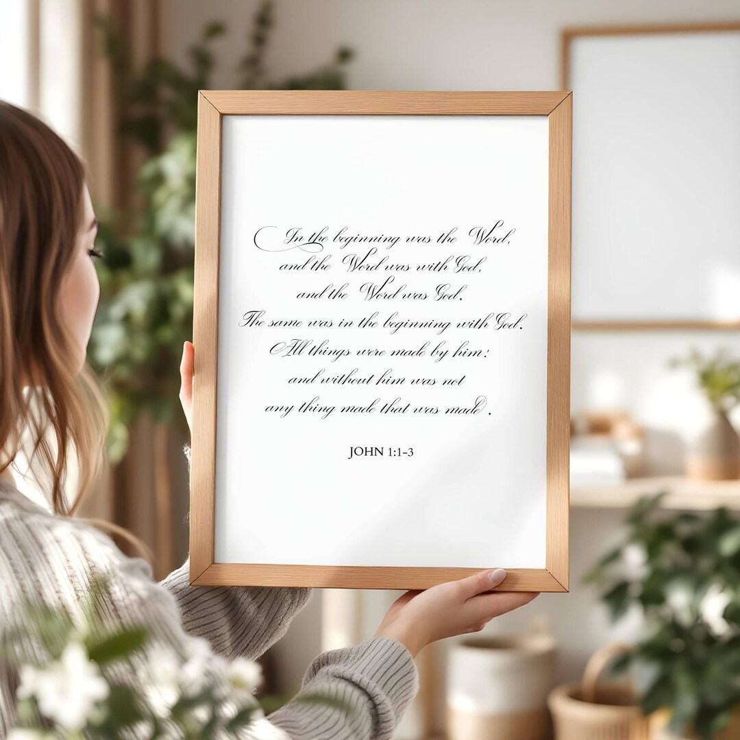 Modern Minimal Christian Printable Wall Art, Bible Downloadable Neutral ...