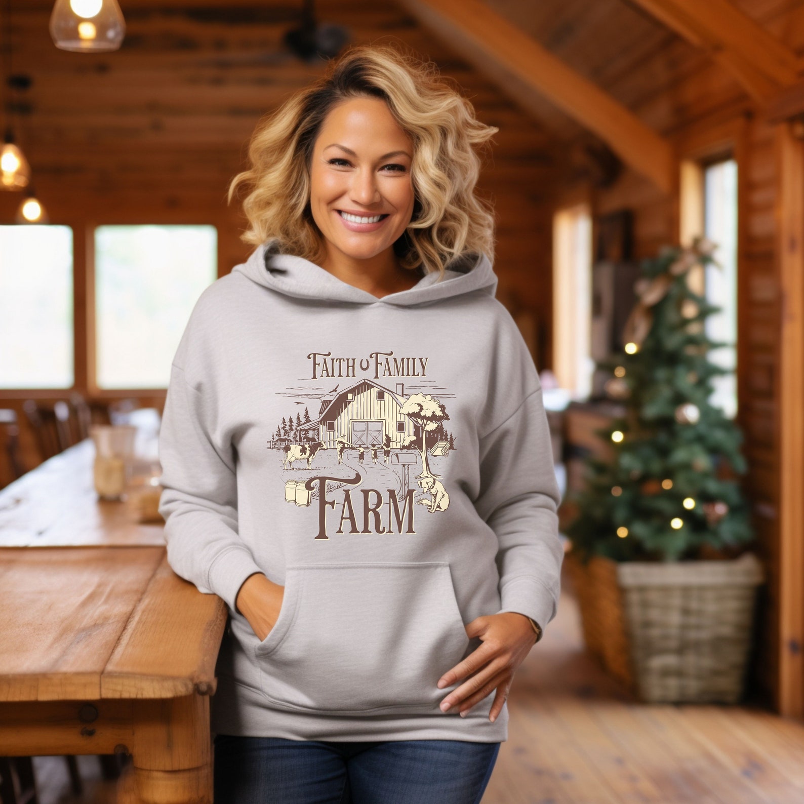 Faith Family Farm Wife Hoodie Gift, Christianity Sweatshirt Merch ...
