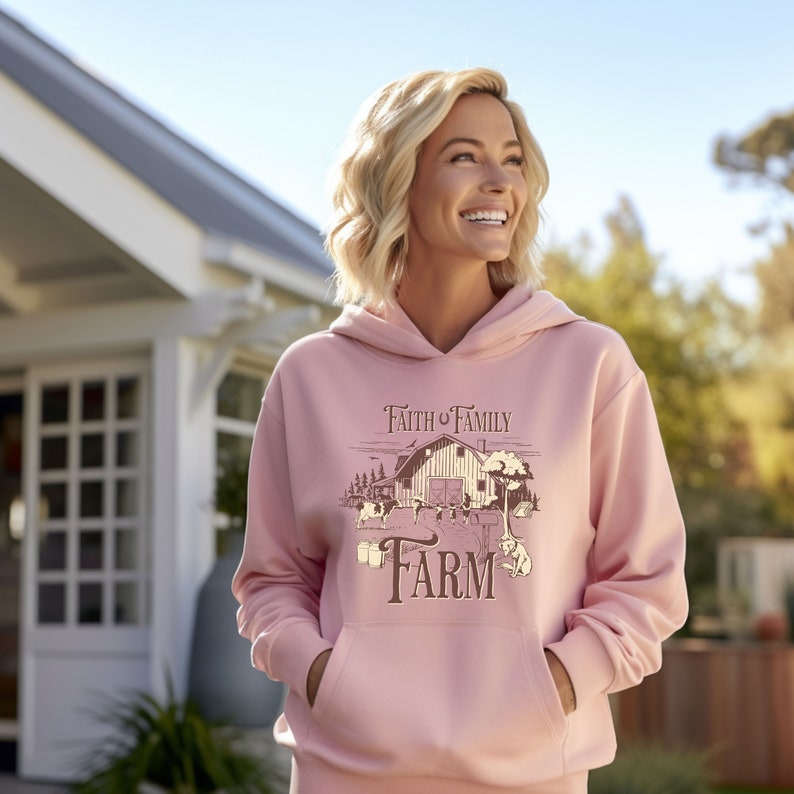 Faith Family Farm Wife Hoodie Gift, Christianity Sweatshirt Merch ...