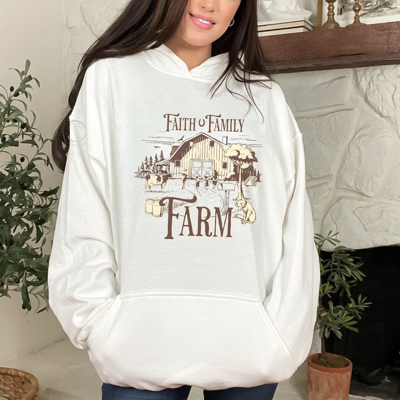 Faith Family Farm Wife Hoodie Gift, Christianity Sweatshirt Merch ...