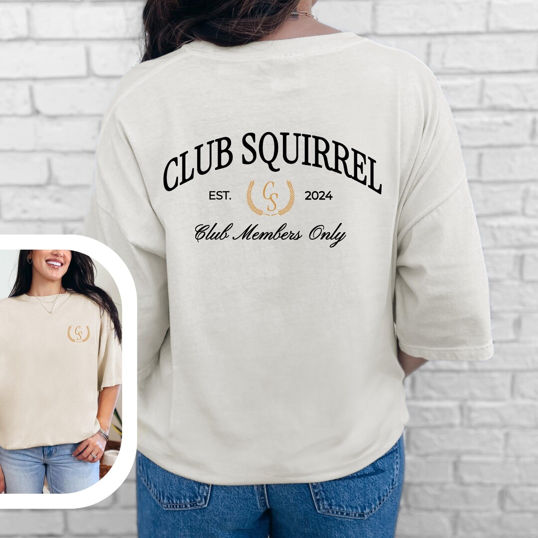 Club Squirrel Preppy Old Money Aesthetic Tshirt Gift for Animal Lovers ...