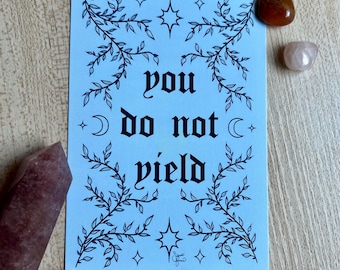 Throne of Glass Inspired Fireheart, You Do Not Yield Print 8.5x11in - Etsy