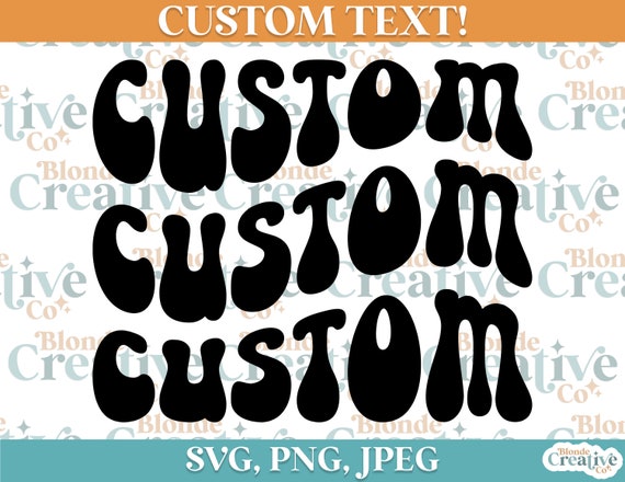 Custom Wavy Stacked SVG PNG JPEG Personalized - Etsy