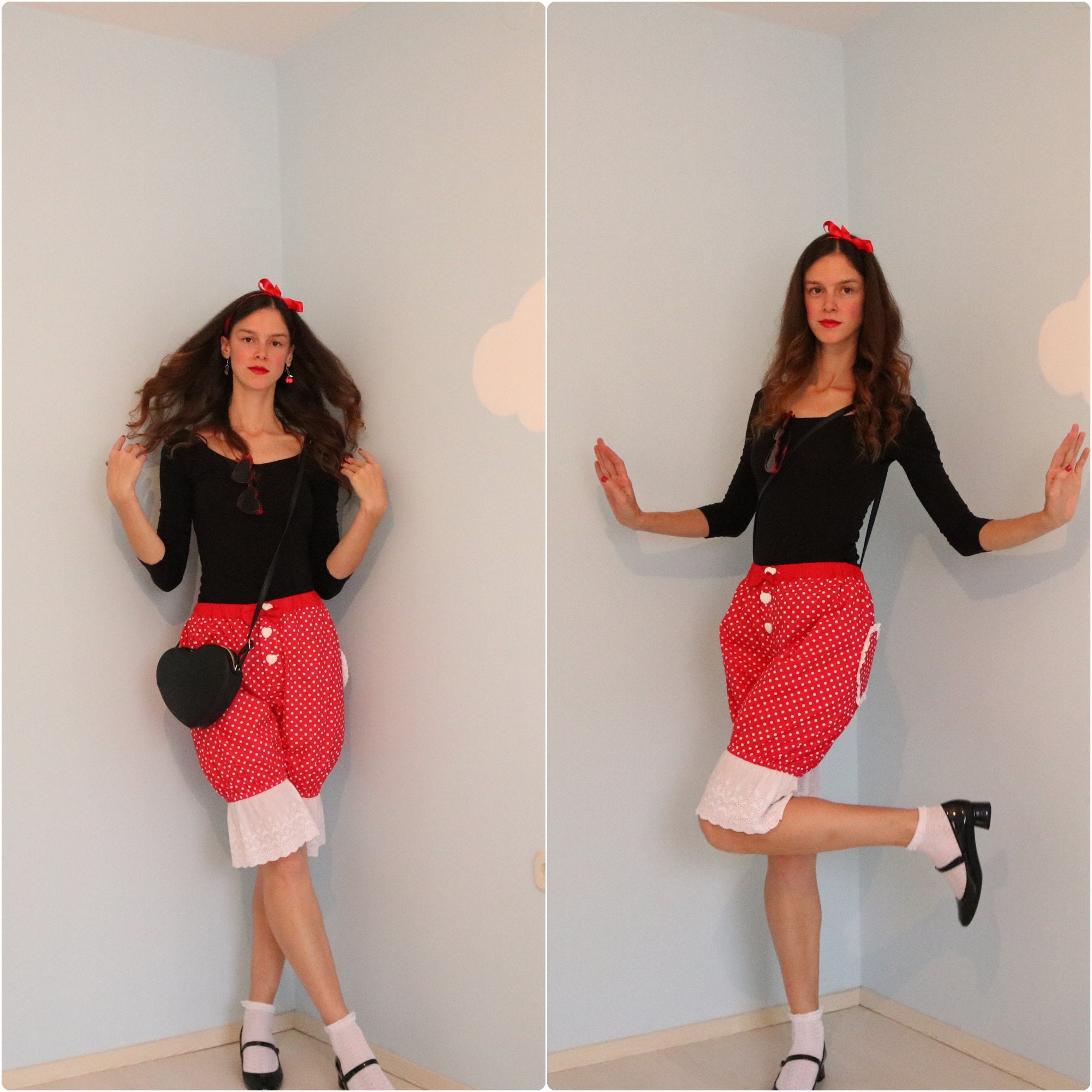 Minnie Mouse Polka Dot Bloomers Disney Lolita Bloomers - Etsy