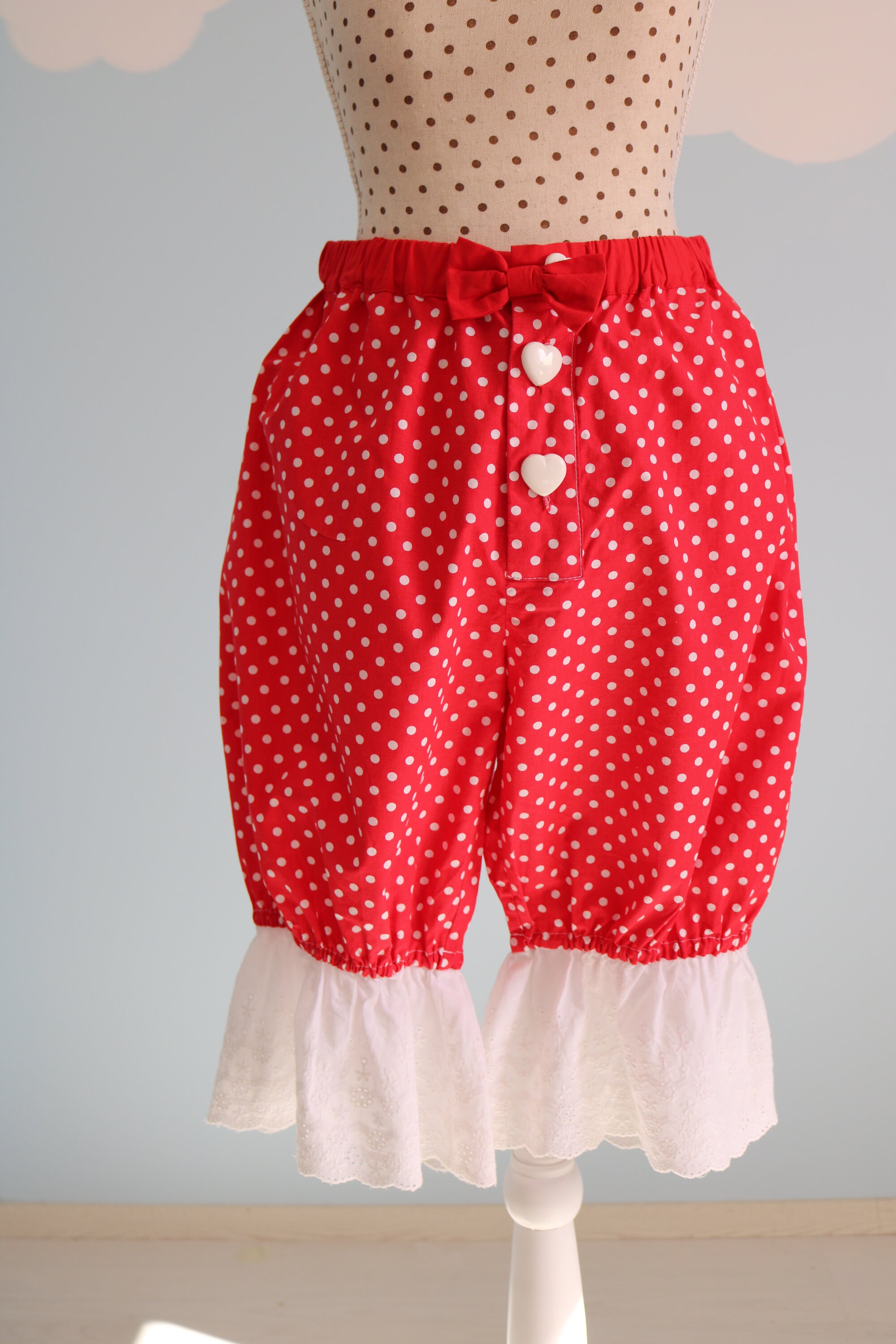 Minnie Mouse Polka Dot Bloomers, Disney Lolita Bloomers, Cotton Polka ...