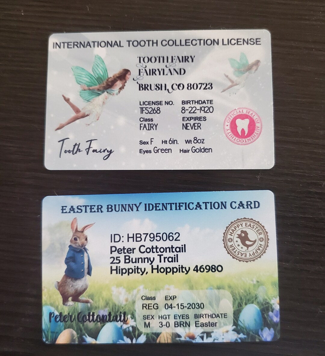 Easter Bunny ID, Tooth Fairy License, Santa, Grinch Identification Card ...