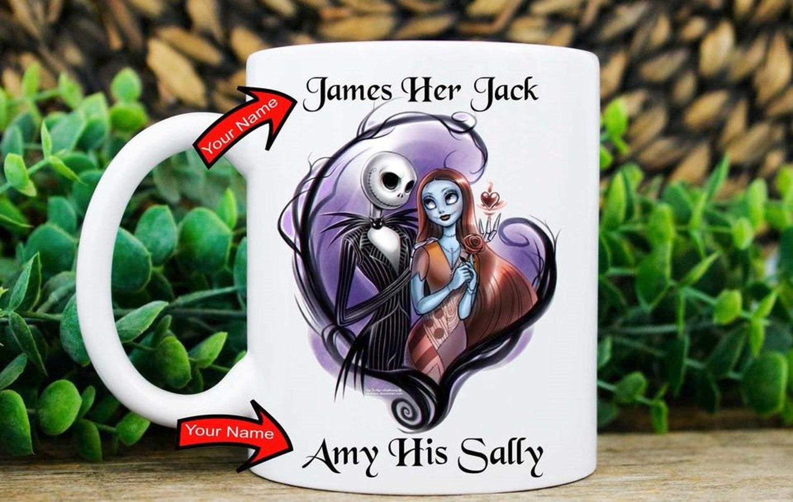 Personalized Jack and Sally Ceramic Coffee Mug Wedding | Etsy