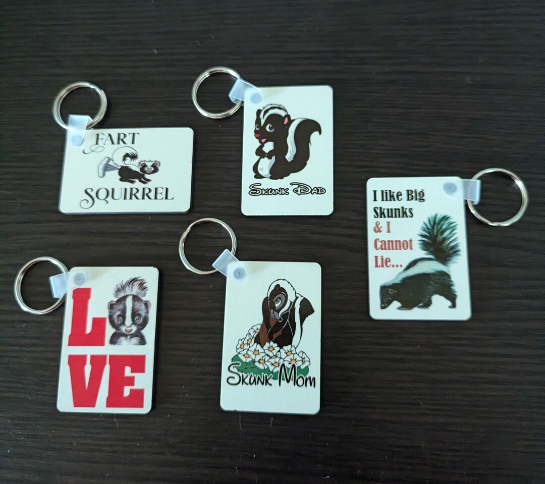 Cute Skunk Keychain: Fart Squirrel, Gift for Skunk Moms & Dads ...