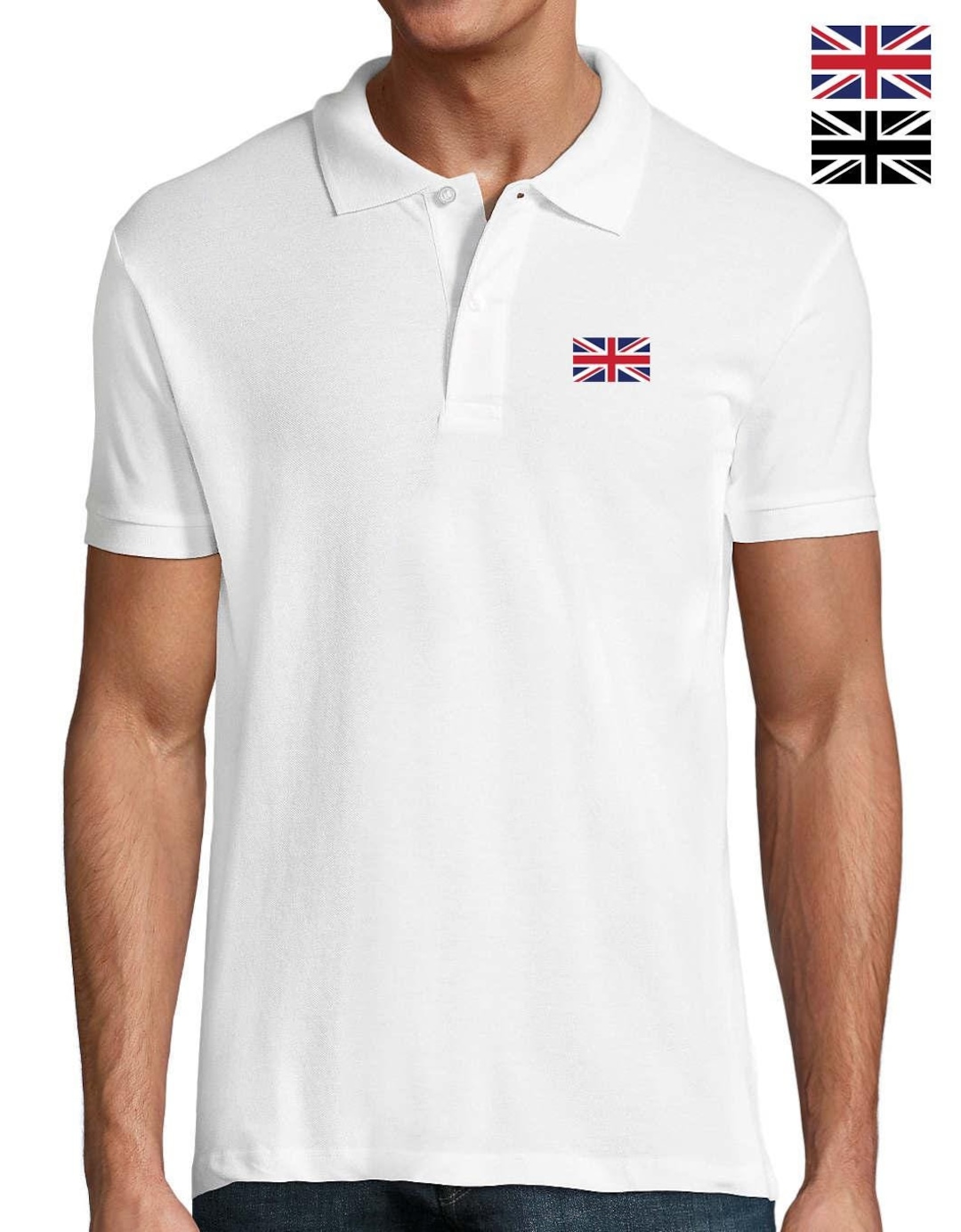 Organic Cotton Union Jack Flag Polo Shirt, British Flag Polo Shirt ...