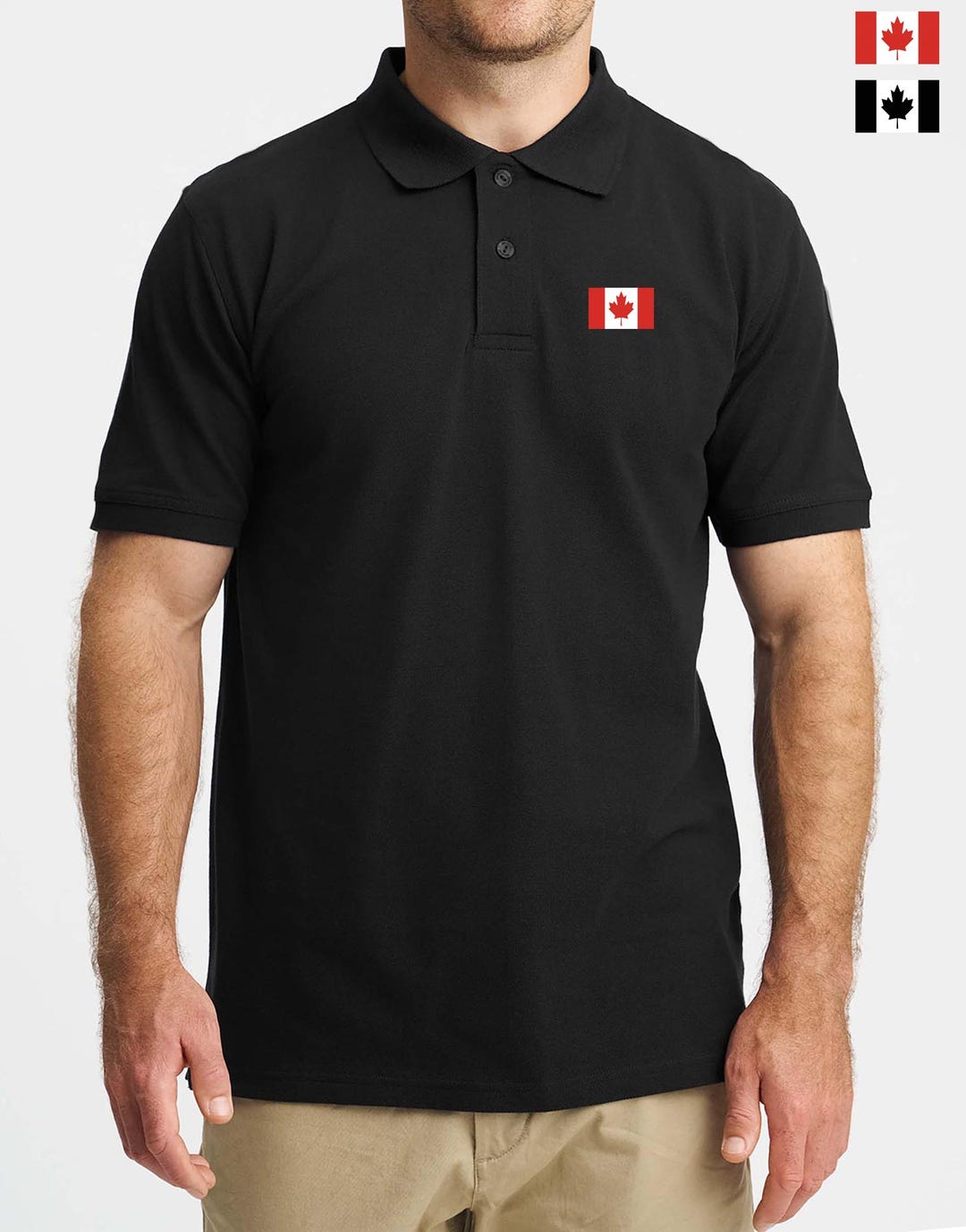 Organic Cotton Canadian Flag Polo Shirt, Canada Flag Polo Shirt ...
