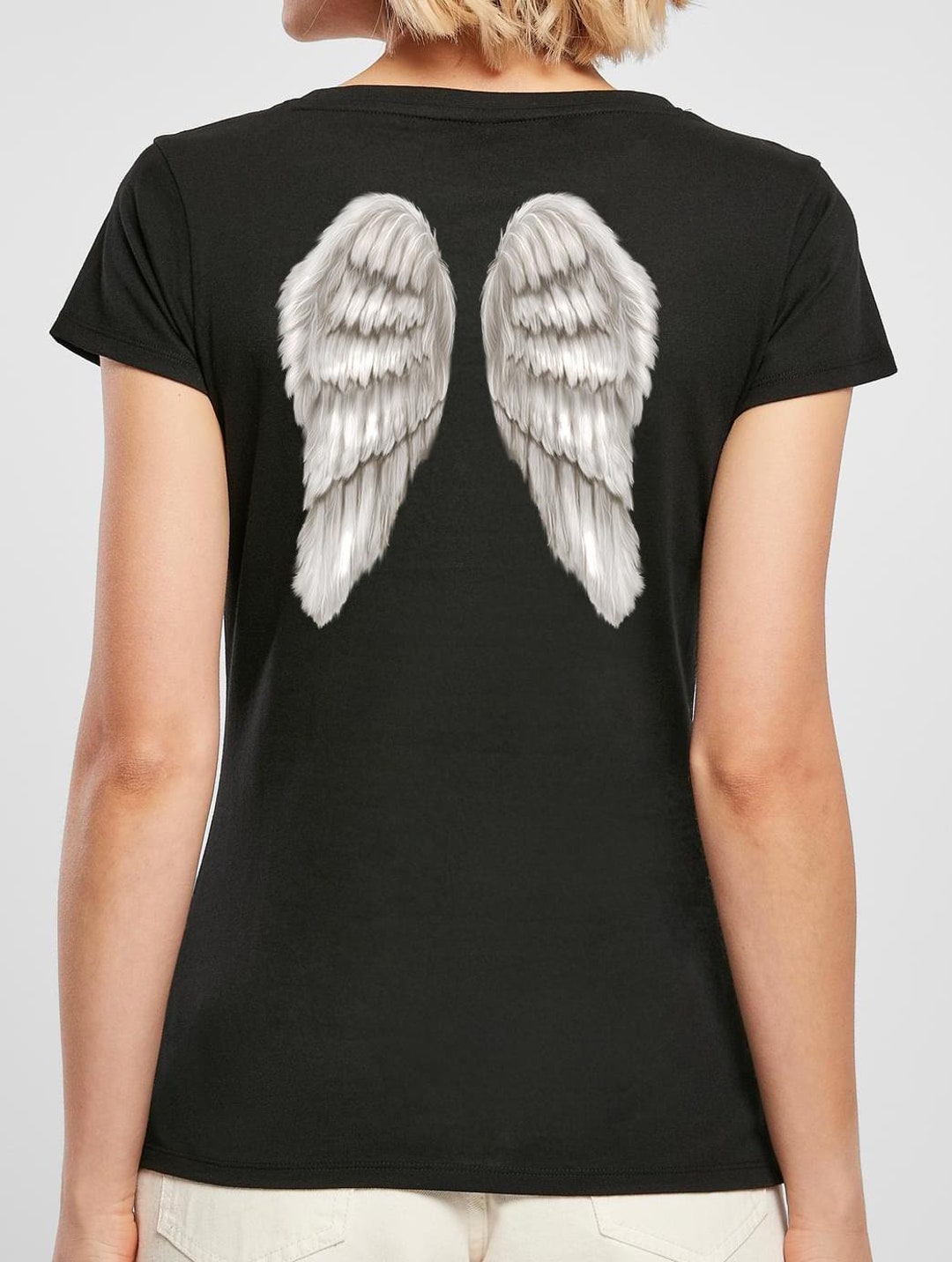 Organic Cotton Angel Wings T-shirt, Wings Shirt, Birthday Gift, Wedding ...