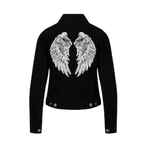 Angel Wings Denim Jacket, Sequin Wings Denim Jacket, Birthday Gift - Etsy