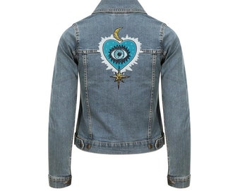 Evil Eye Denim Jacket petite - Etsy