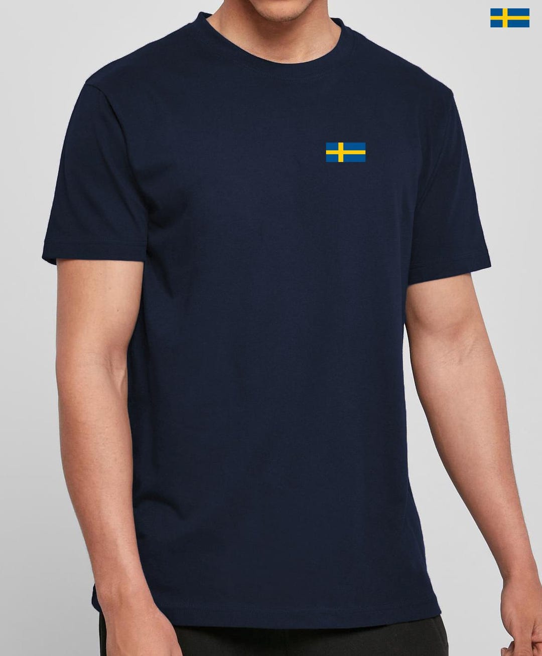 Organic Cotton Sweden Flag T-shirt, Swedish Shirt, Swedish Flag Shirt ...