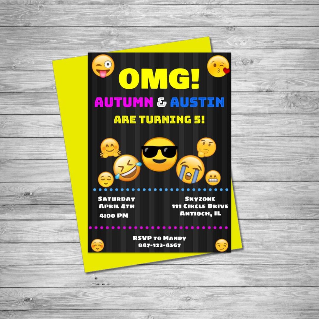 Emoji Birthday Invitation Emoji Invitation - Etsy