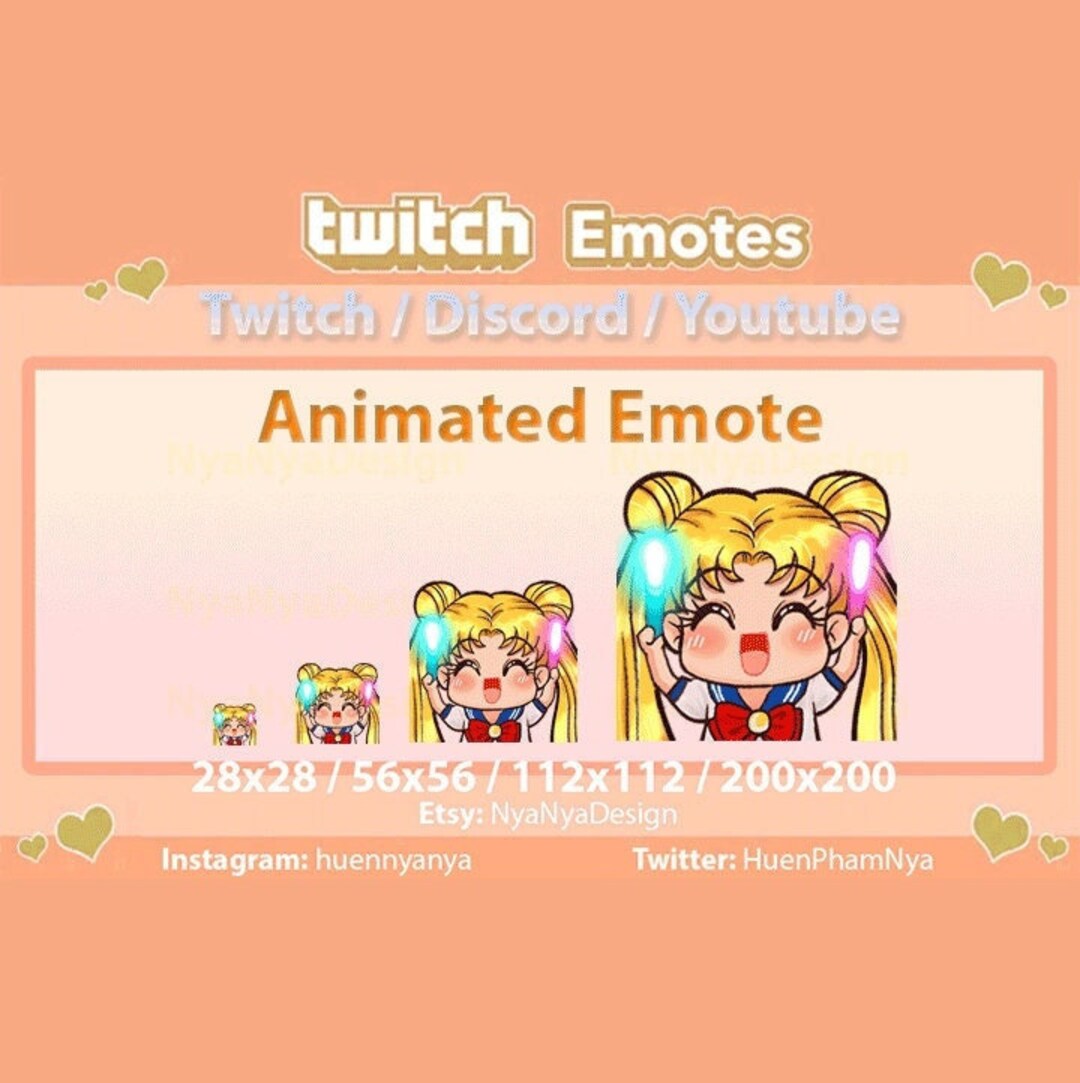 Twitch Animated Emote Sailormoon Emotes Usagi Emotes - Etsy Ireland