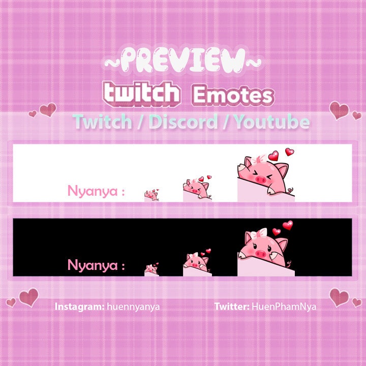 Emote animado de Twitch / emote de Bongo Pink Pig / Gato Bongo - Etsy ...