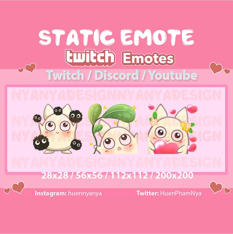 Twitch Static Emotes Pack / Kawaii mini Totoro emote / Cute Emote / P2U ...