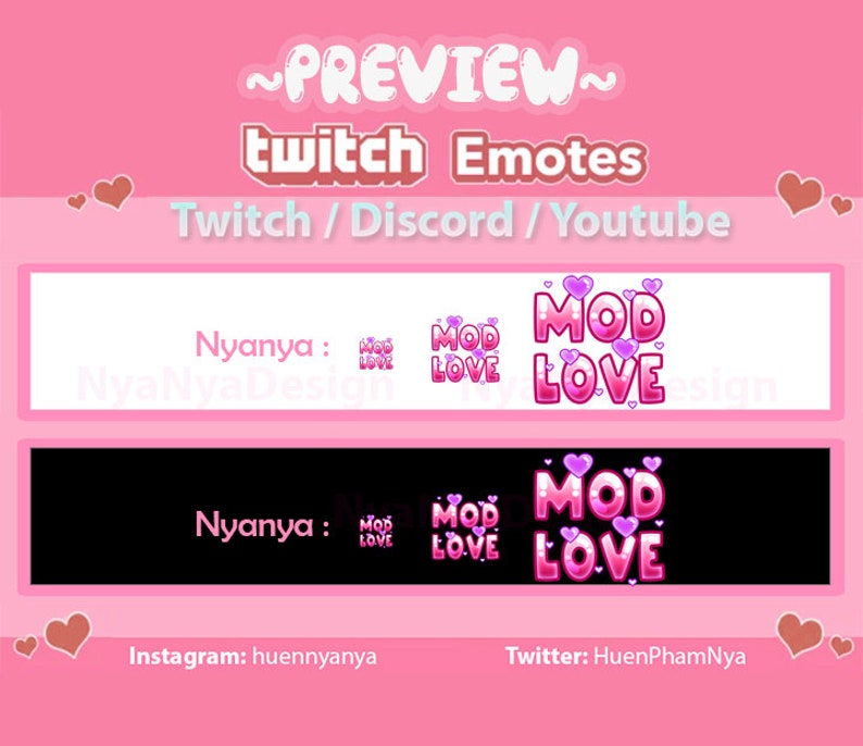 Mod Love Emote Animated Emote Static Emote Emote for Streamer Discord ...