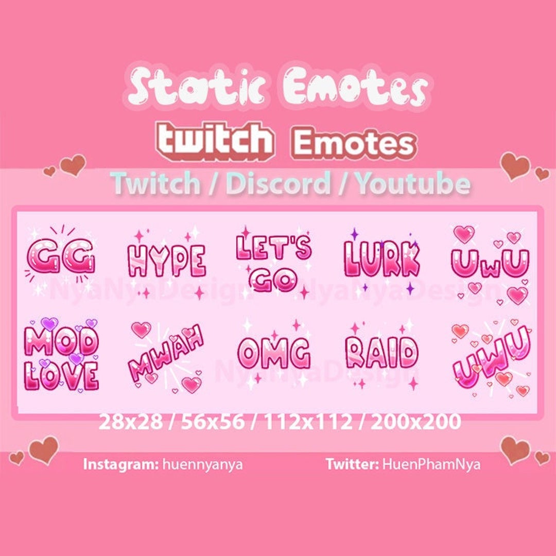 Text Emotes Pack Cute Emote Static Emote Emote For Etsy New Zealand