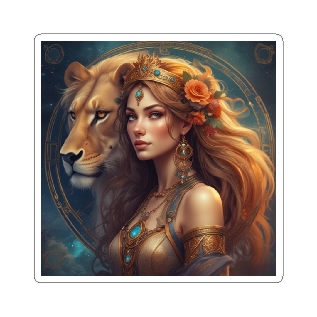 Beautiful Leo Zodiac Fantasy Art Kiss-cut Sticker - Etsy