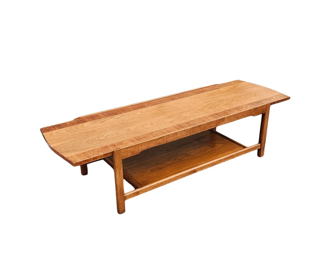 Mid Century Drexel Composite Walnut Coffee Table Cocktail Table With ...