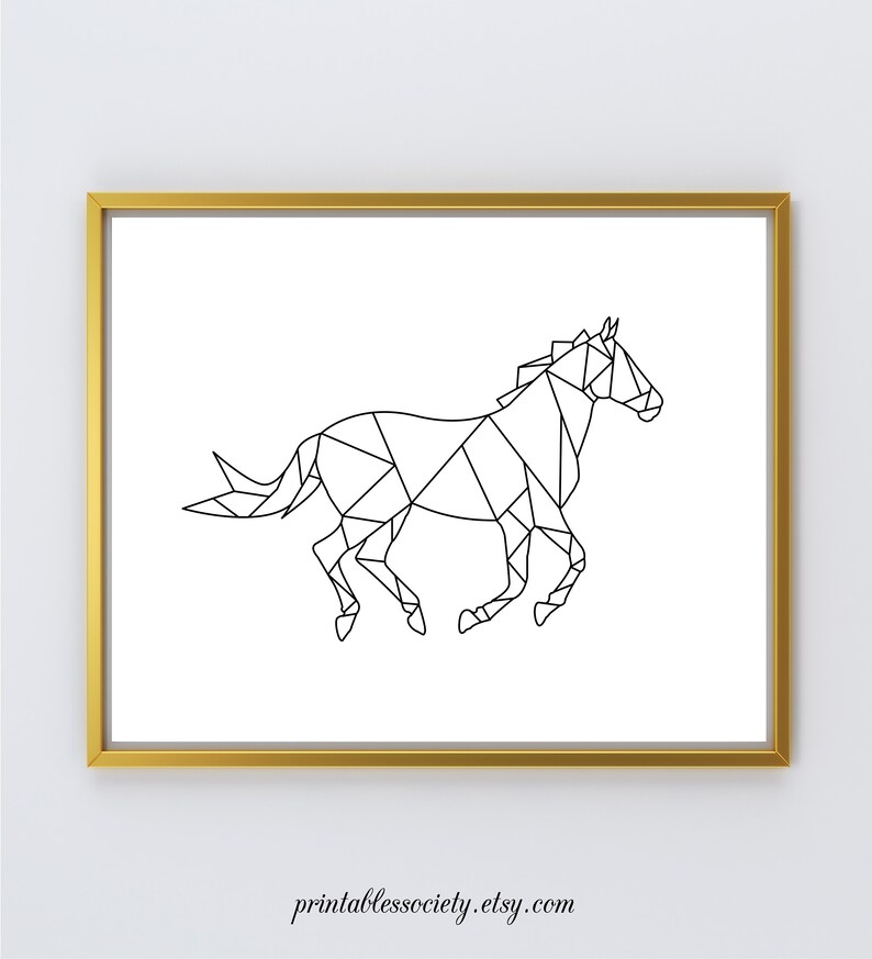 Geometric Horse Print/minimalist Horse Wall Art/printable - Etsy