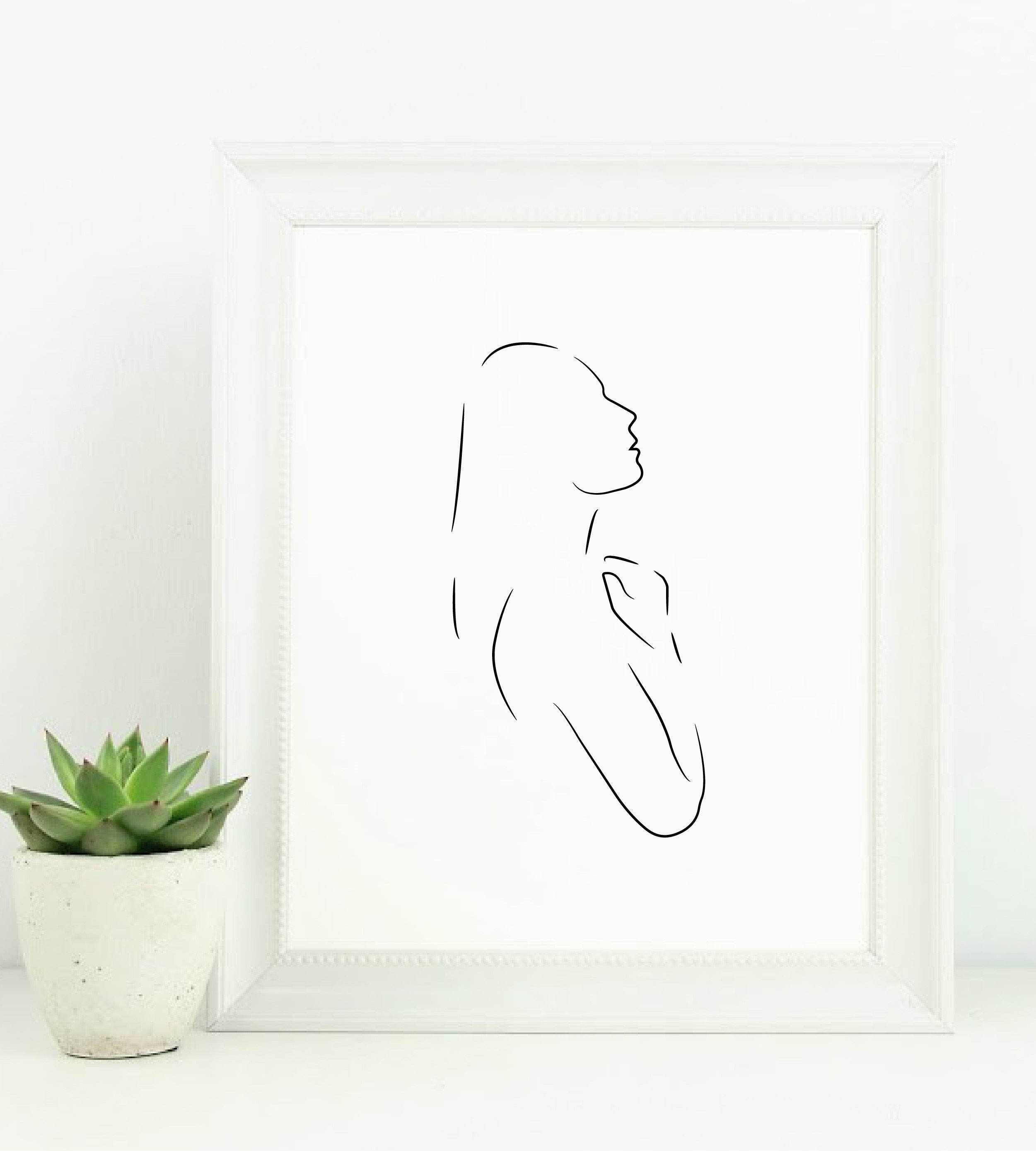 Side Profile Woman Drawing