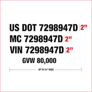 Set of DOT Numbers, VIN Number, MC Numbers, Vinyl Decal, Personalized ...