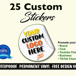 25 Custom Die Cut Vinyl Stickers Pack Your Custom Vinyl Sticker ...