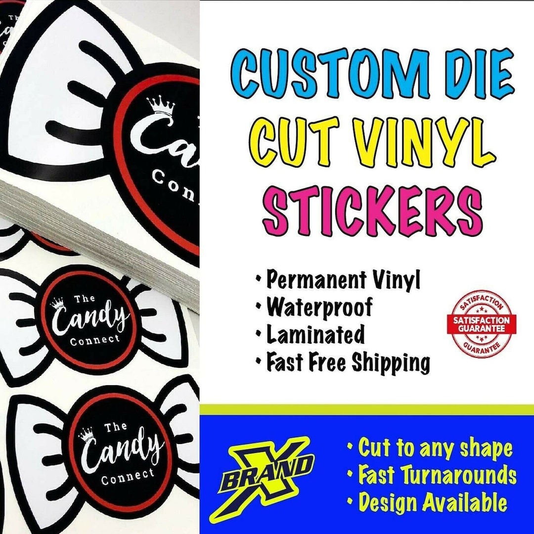 25 Custom Vinyl Sticker Cut to Any Shape | Laminated Waterproof ...