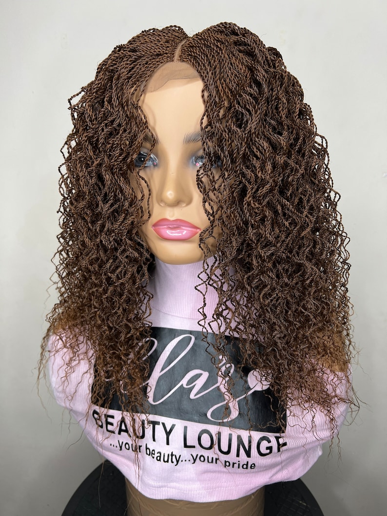 Brown Curly Braided Wig: Bra Length, Color 30 - Etsy