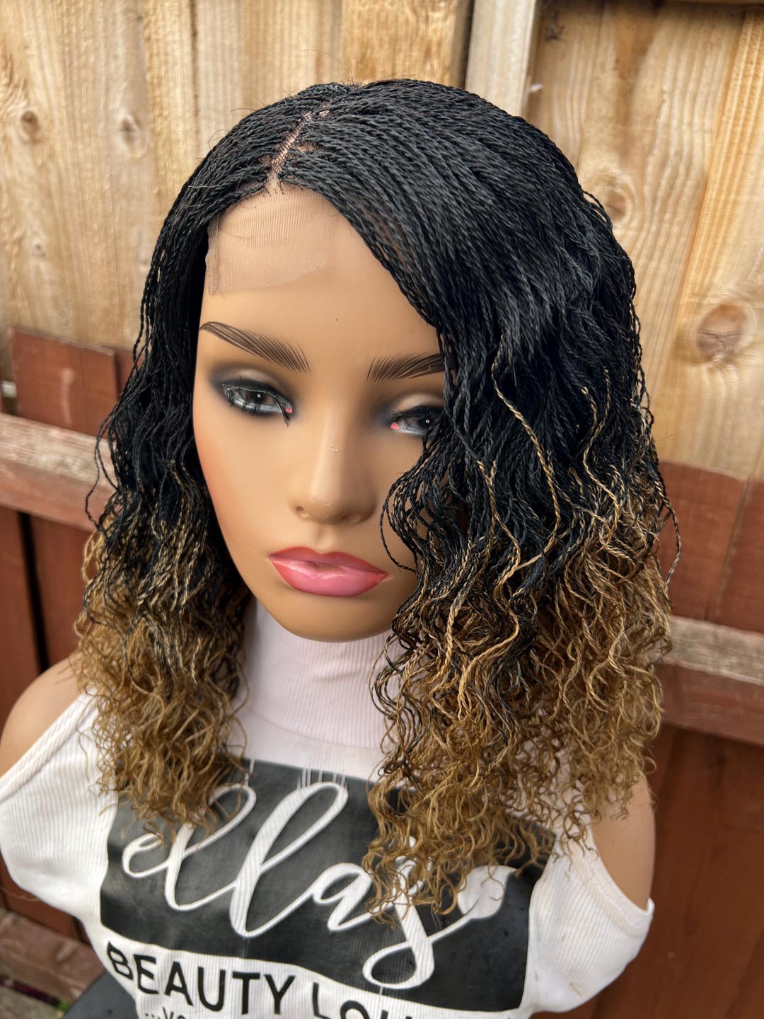 Ombre Curly Feather Braid Wig: Color 1/27, Small Twist - Etsy